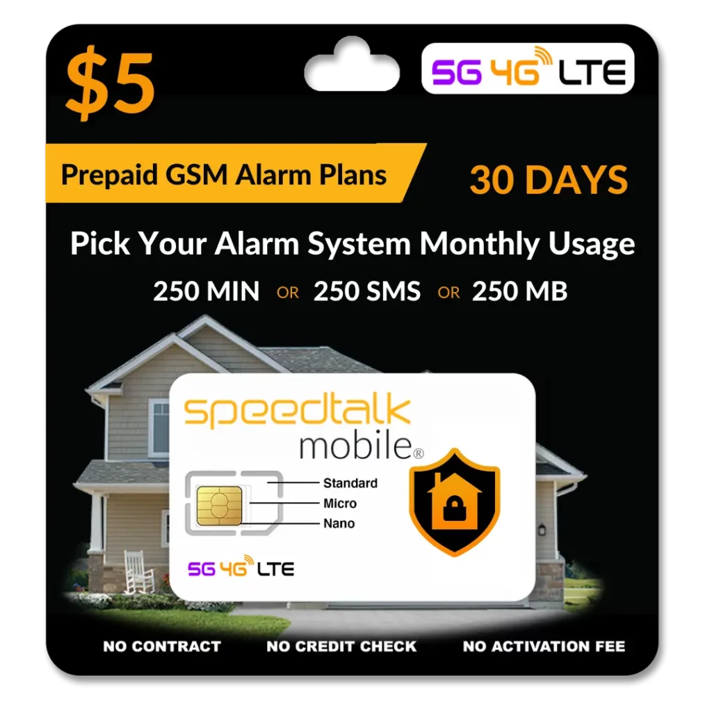 $5 A Month Prepaid SIM Card for GSM Alarm Systems - SpeedTalk Mobile ...