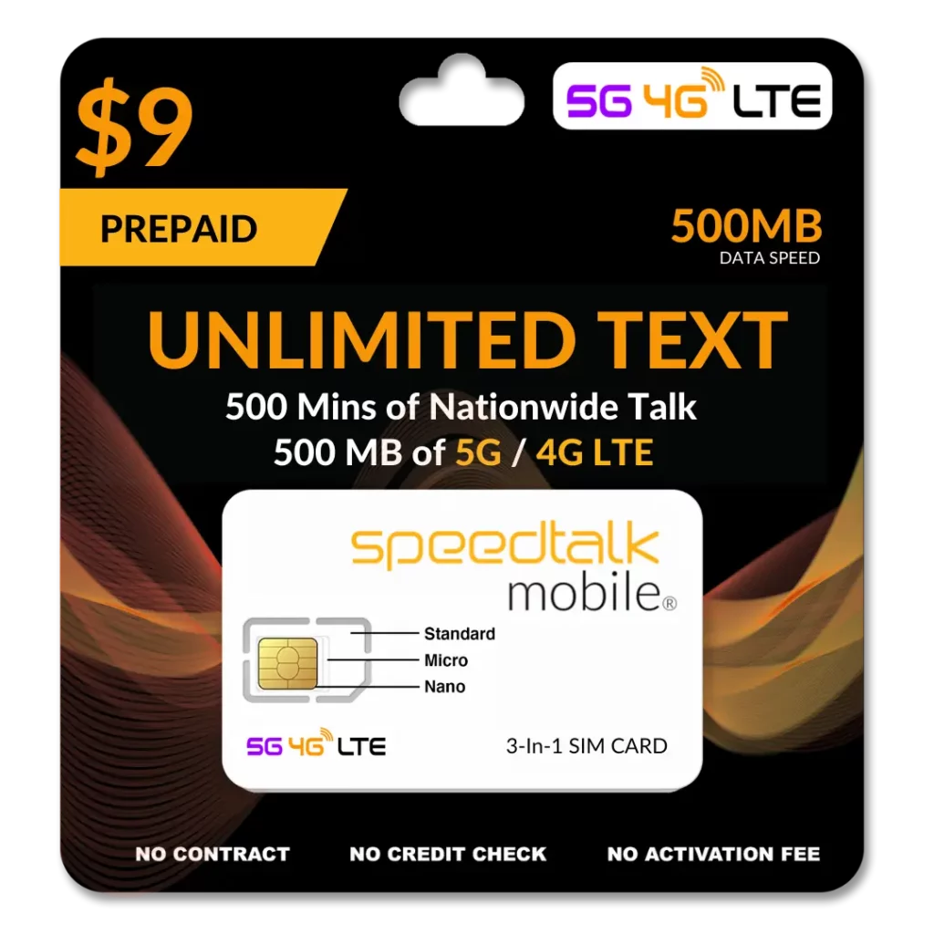 $9 A Month Prepaid Unlimited Text 500 Min Talk, 500Mb Data Phone Plan ...