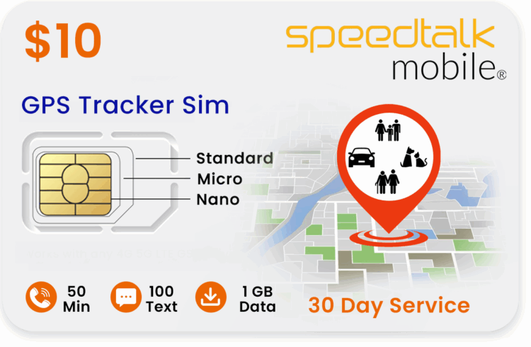 GPS Tracker $10 Plan — Best Seller - SpeedTalk Mobile eSIM and SIM Card